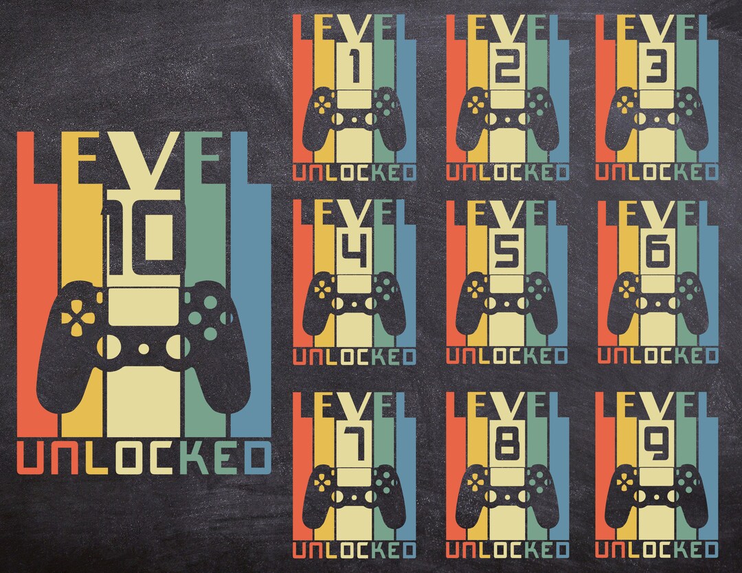 Level Unlocked Birthday SVG Bundle: Video Game Controller Clipart ...
