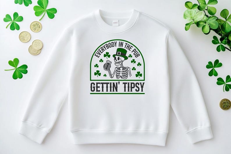 Tipsy Skeleton St Patricks Day SVG PNG: Pub Humor Design (digital ...