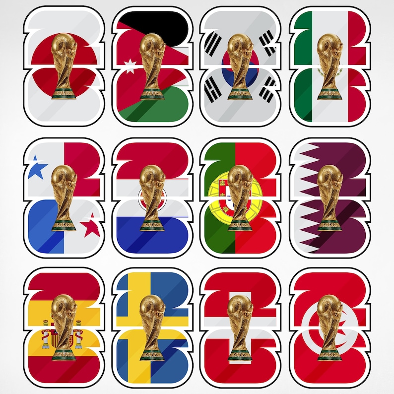 World Cup 2026 Flag Bundle PNG, 48 Countries Flags Logo Design ...