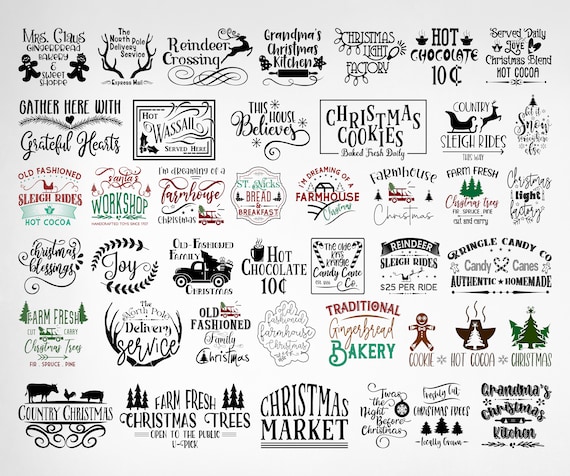 Farmhouse Christmas SVG Farmhouse Christmas Bundle Svg | Etsy