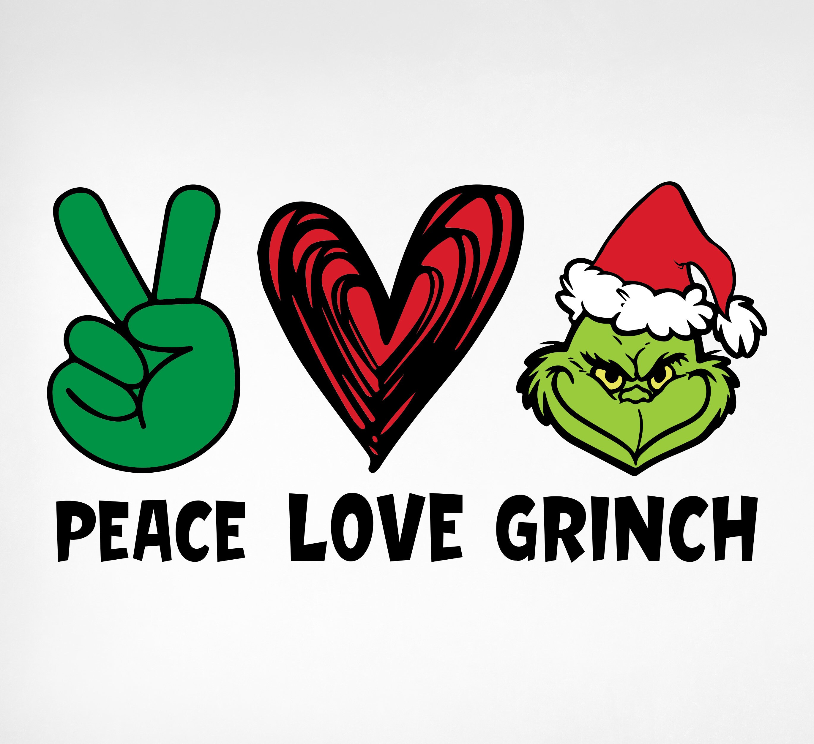 Peace Love Grinch Svg, Peace Love Christmas Svg, Grinch Svg, Christmas ...