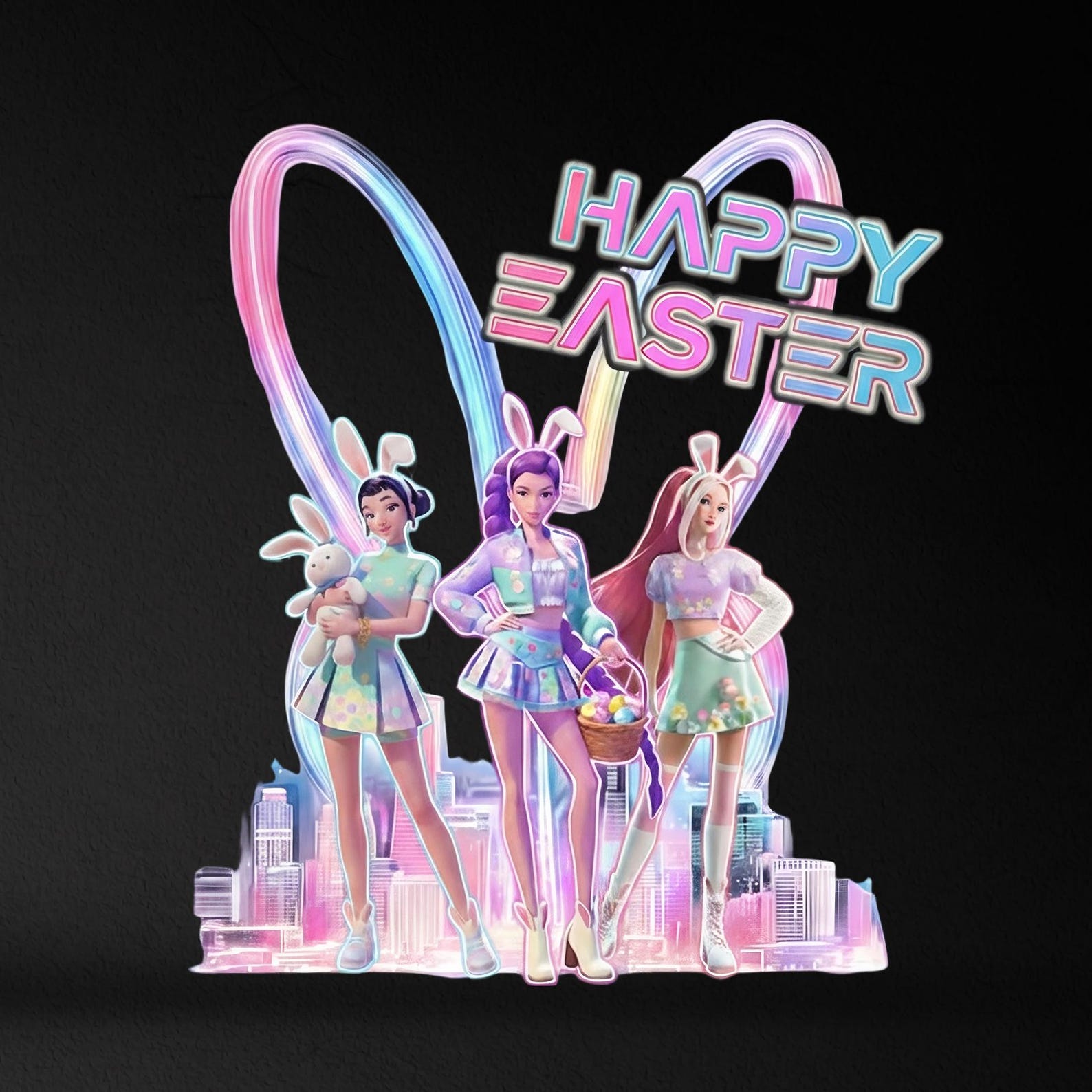 Kpop Easter Day PNG, Huntrix Easter Day PNG, Happy Easter Day Png ...