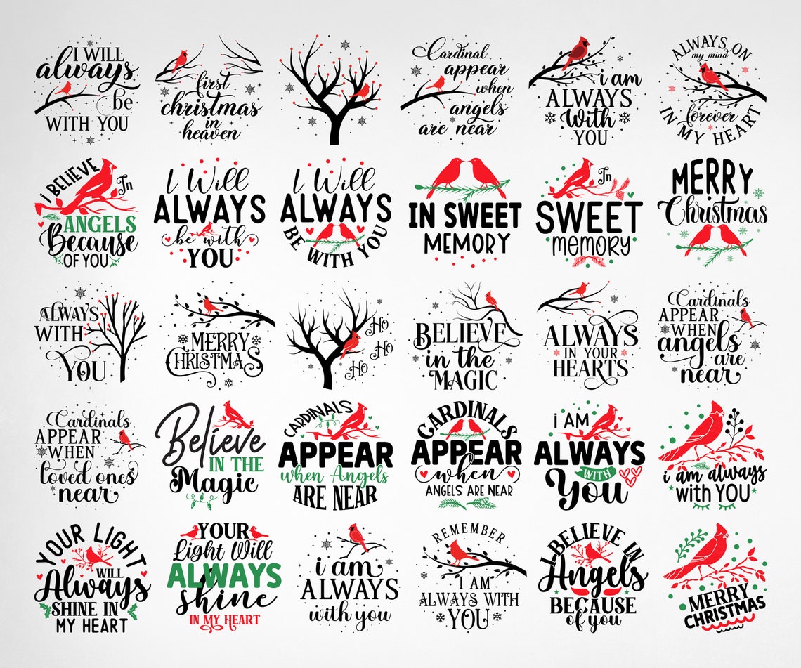 Christmas Cardinal Ornament Svg Bundle Christmas Svg - Etsy