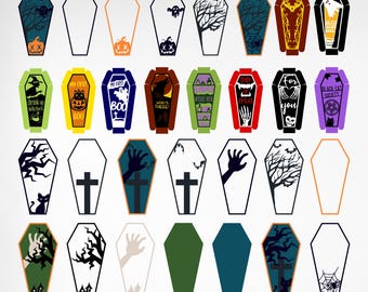 Halloween Coffins Svg Bundle, Halloween Svg, Spooky House Coffin Svg, Halloween Decor, Glowforge ...