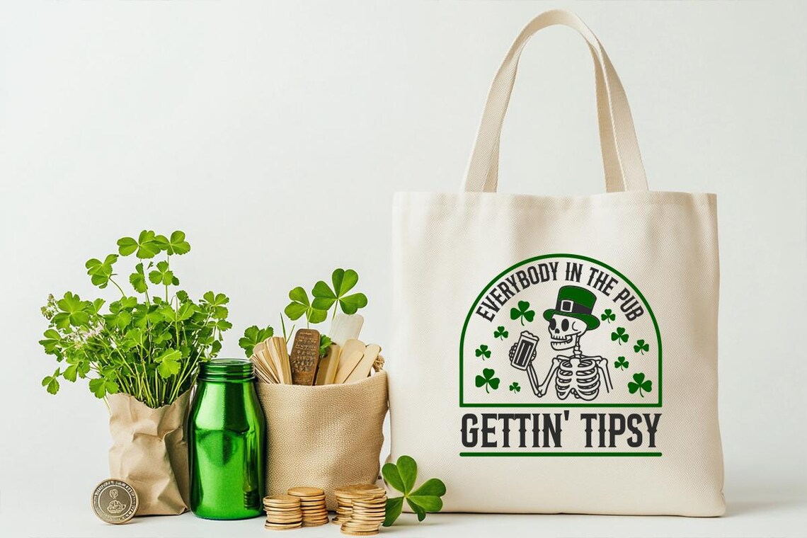 Tipsy Skeleton St Patricks Day SVG PNG: Pub Humor Design (digital ...