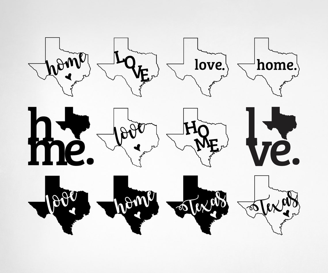 Texas Svg Bundle Texas Outline Svg Texas Home Svg Texas | Etsy