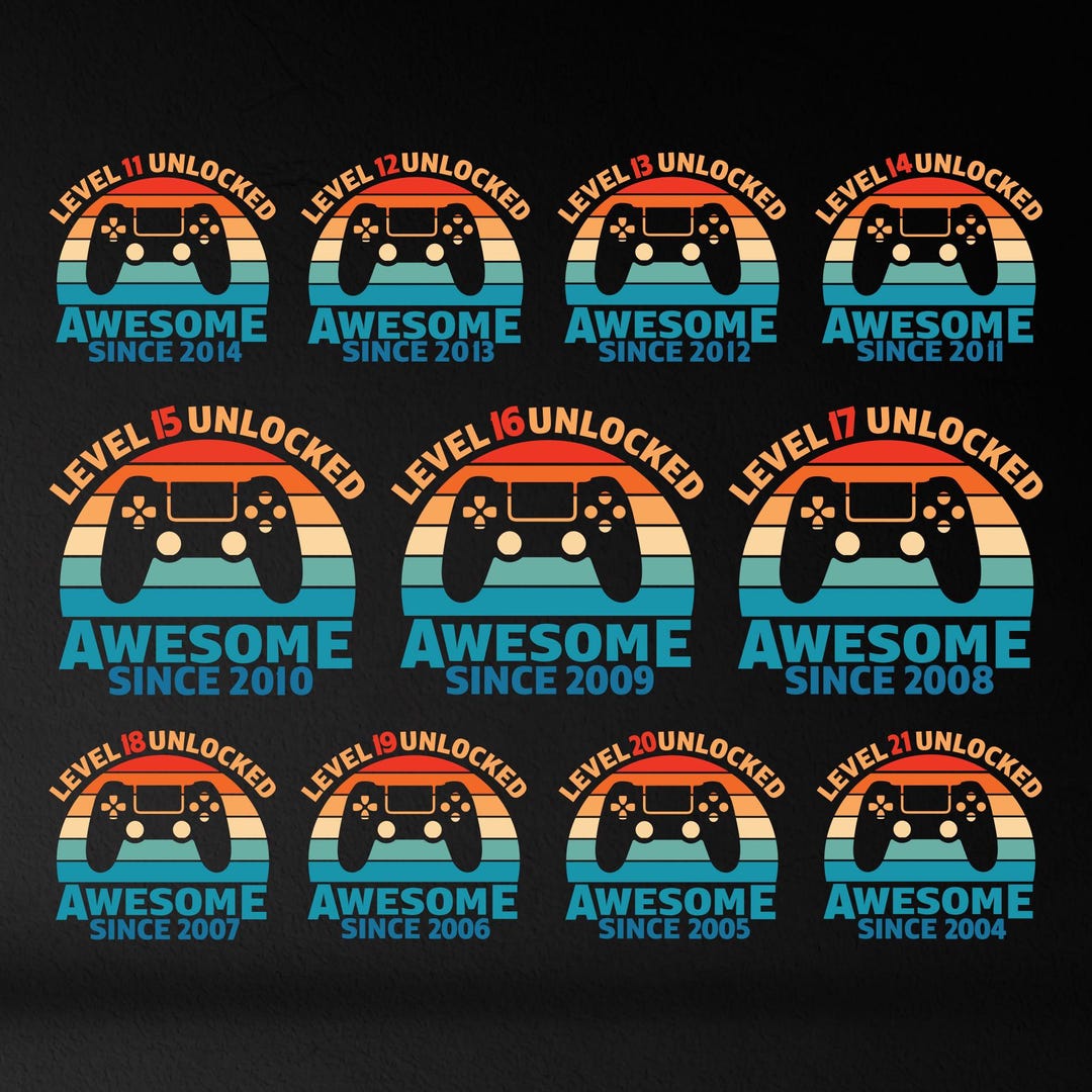 Birthday Boy Video Game SVG Bundle: Level 11-21 Unlocked (digital ...