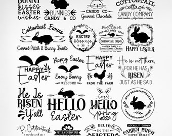 Farmhouse Easter Svg Bundle Easter Svg Rustic Easter Svg Cottontail ...
