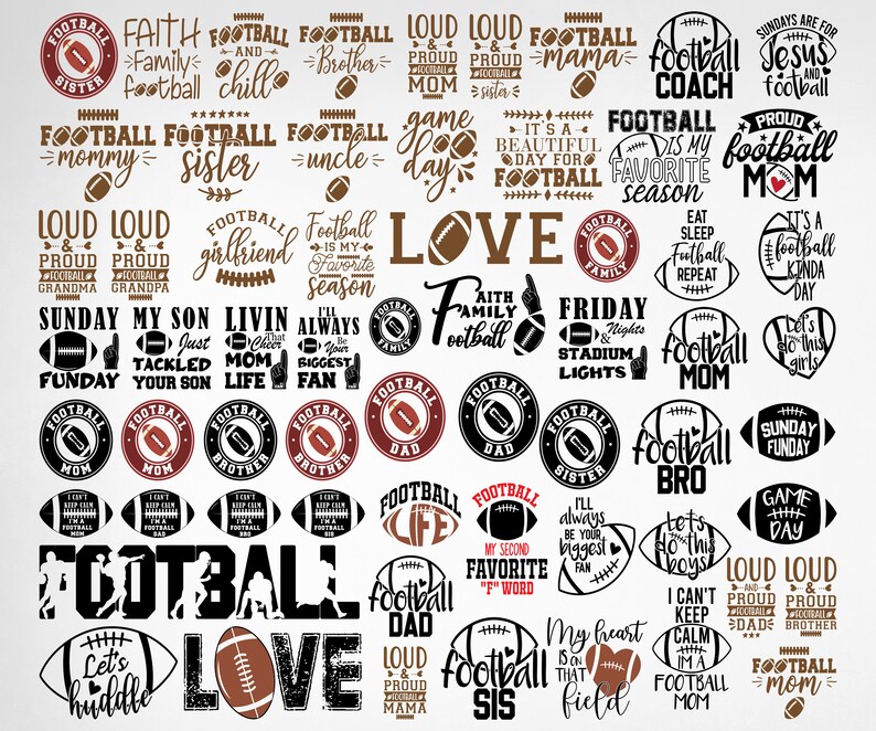 Football SVG Bundle: Mom, Dad, Sister, Brother Designs (digital ...