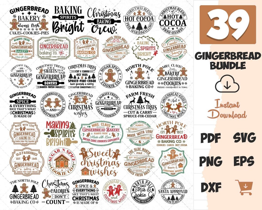 Christmas Gingerbread SVG, Christmas Svg, Gingerbread SVG Bundle ...