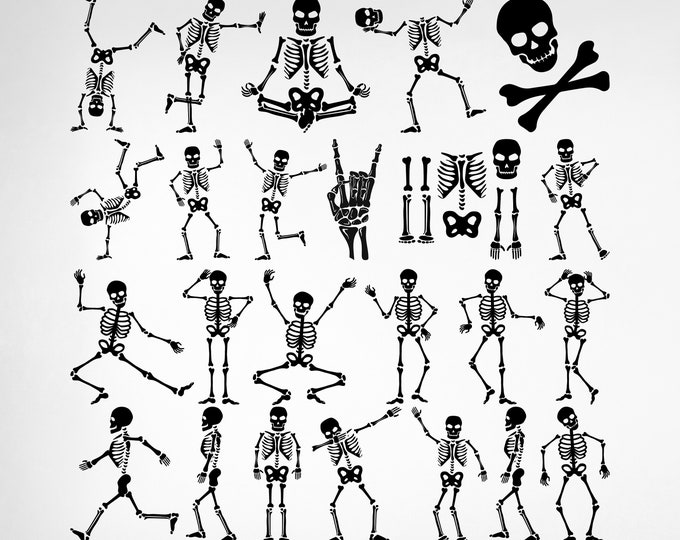 Dancing Skeletons Halloween Svg Png Skeletons Dancing Svg Black And