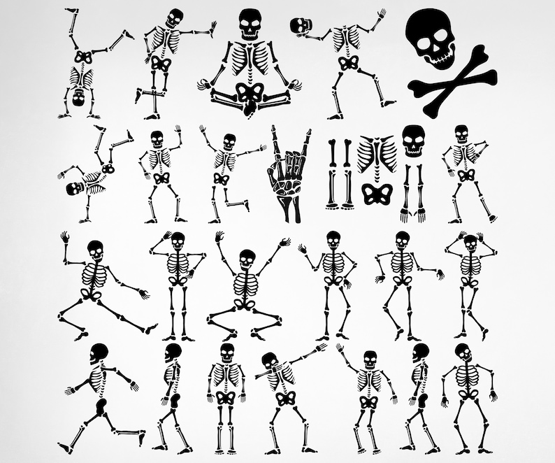 Skeleton Svg Bundle, Skeleton Svg, Halloween Svg, Dancing Skeletons Svg ...