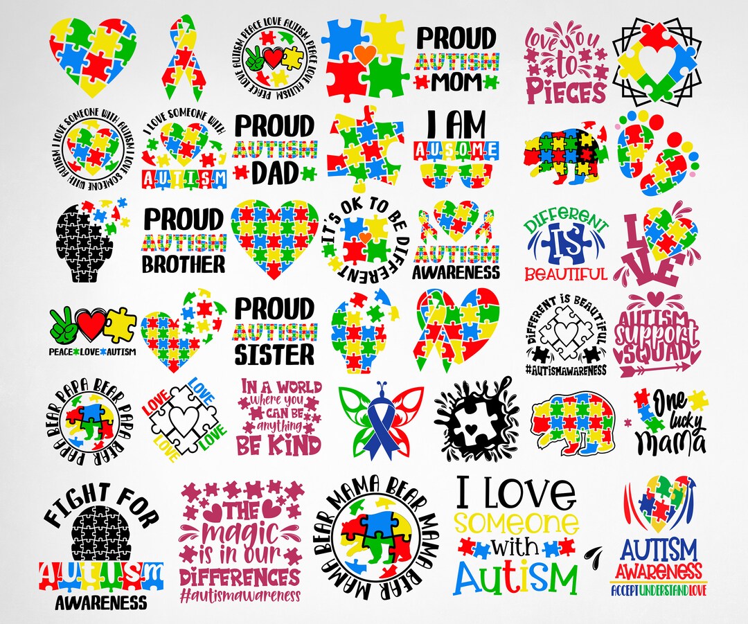 Autism SVG Bundle, Autism Awareness Svg, Autism Quote Svg, Au-some Svg ...