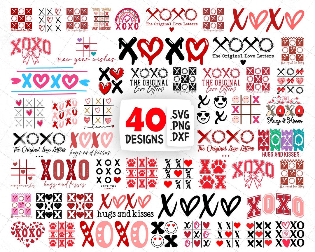 Valentine's Day Svg Bundle, Valentine Day Svg, Tic Tac Toe Svg, XOXO ...