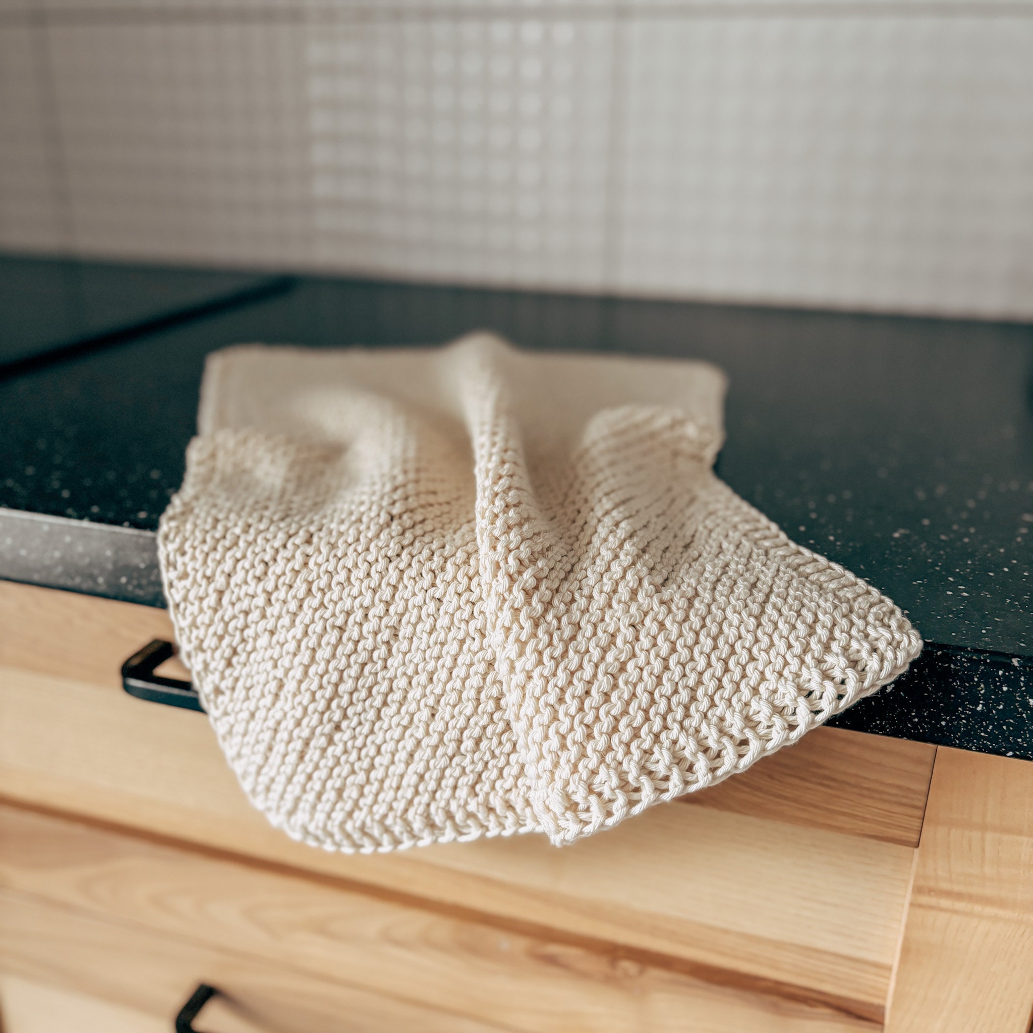 Easy Classic Tea Towel and Dishcloth Knitting Pattern, Simple ...