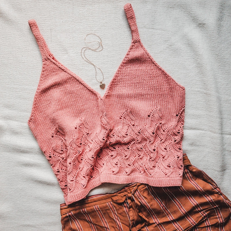 Lace Crop Top Knitting Pattern, Summer Tank Top Knitting Pattern ...