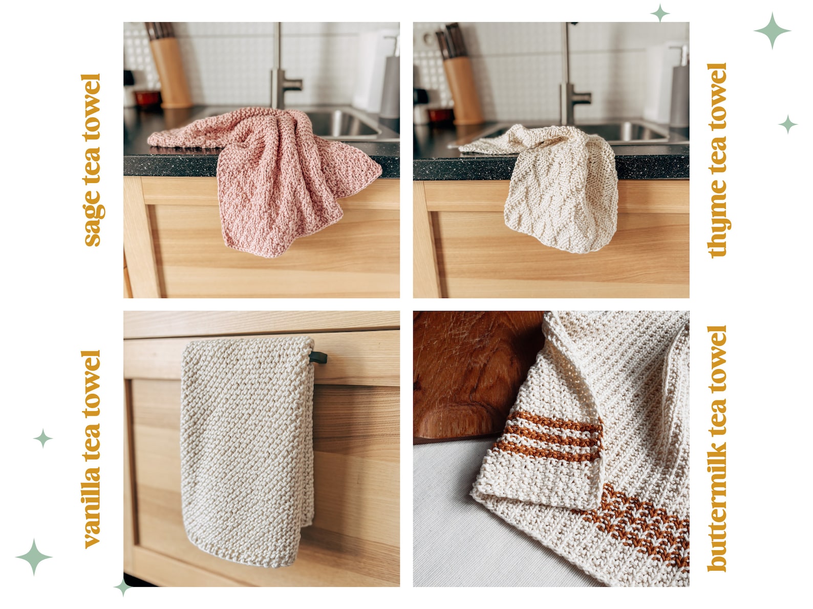 Easy Dish Towel Knitting Pattern Set, Knit Pattern Stove Towel ...