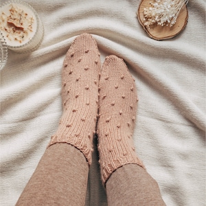 Easy Bobble Socks Knitting Pattern, Simple Knit Socks Pattern, Sock ...