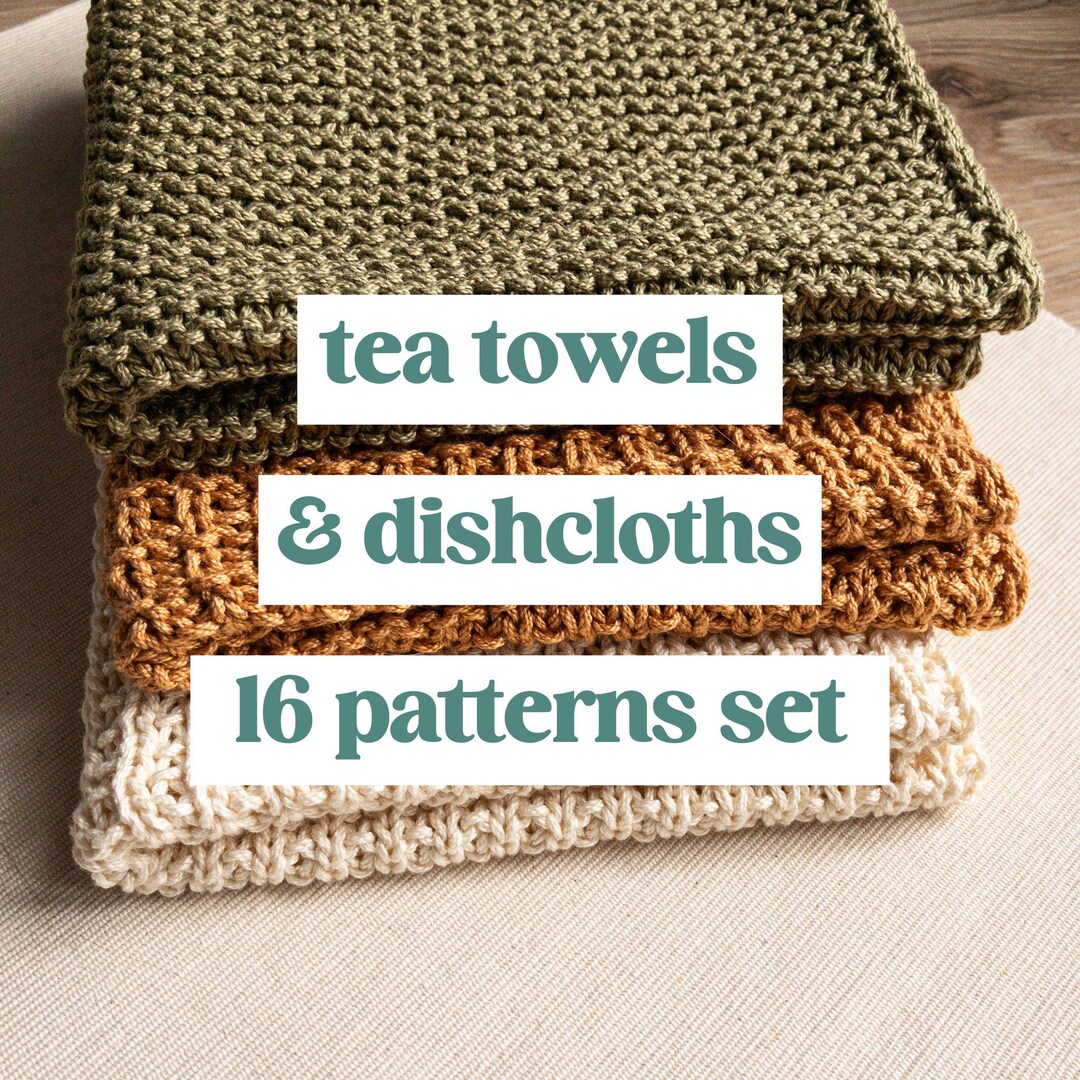 Kitchen Towel Knitting Patterns for Beginners, Easy Dishcloth Knit ...
