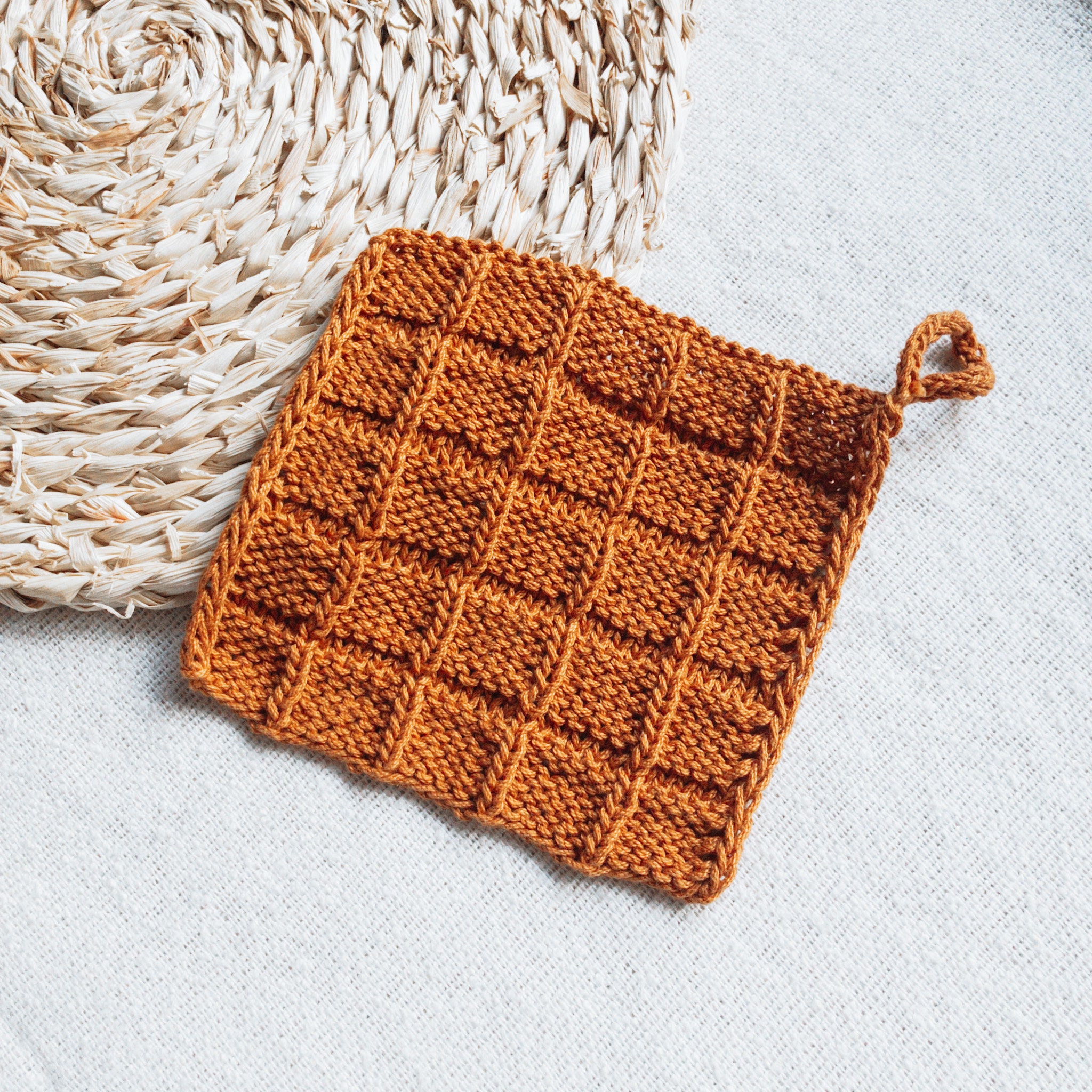Simple Checkered Dishcloth Knitting Pattern, Beginner Knitting Pattern ...