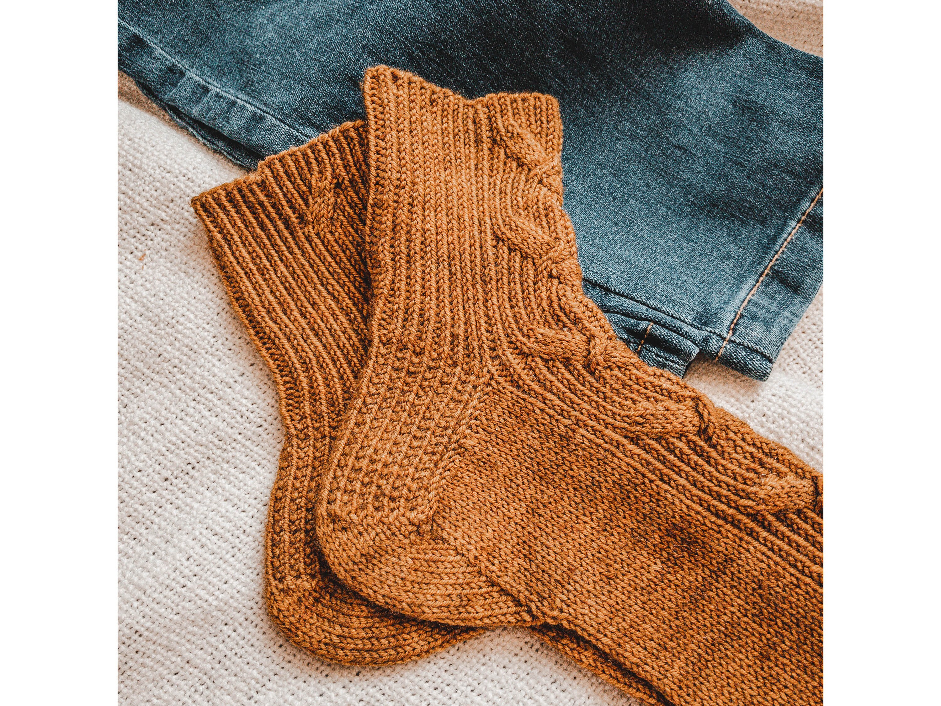 Cable Socks Knitting Pattern, Ankle Socks With Cables Pattern, Ribbed ...