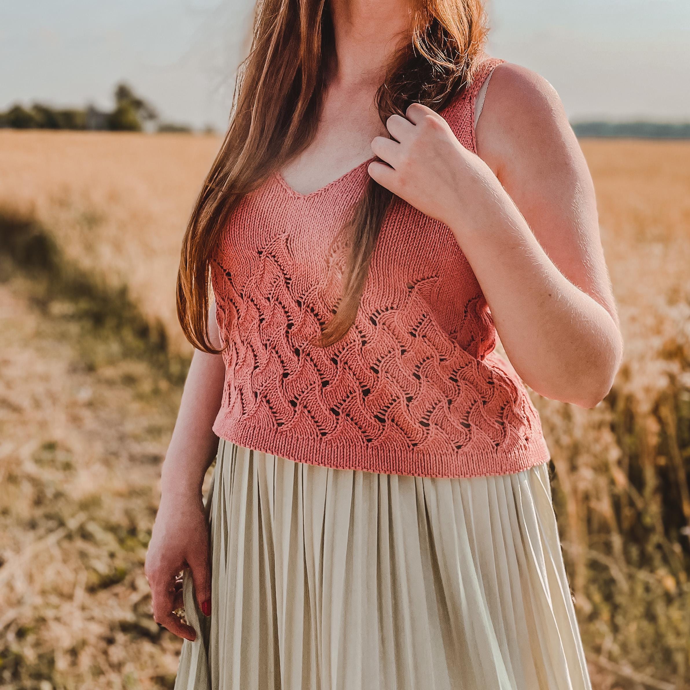 Lace Crop Top Knitting Pattern, Summer Tank Top Knitting Pattern ...