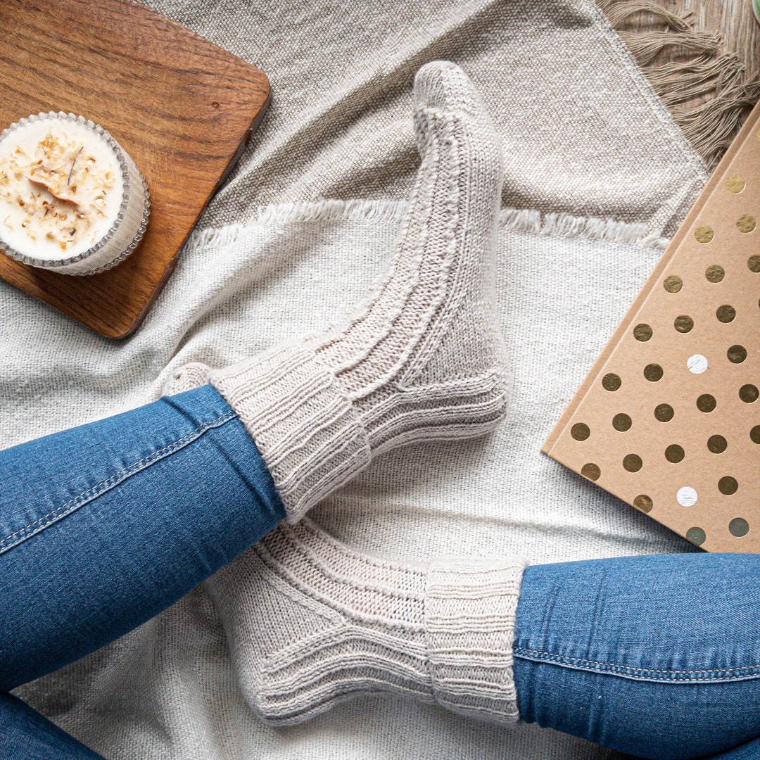 Cable Sock Knitting Pattern, Cozy Cabin Socks Knit Pattern, Classic ...