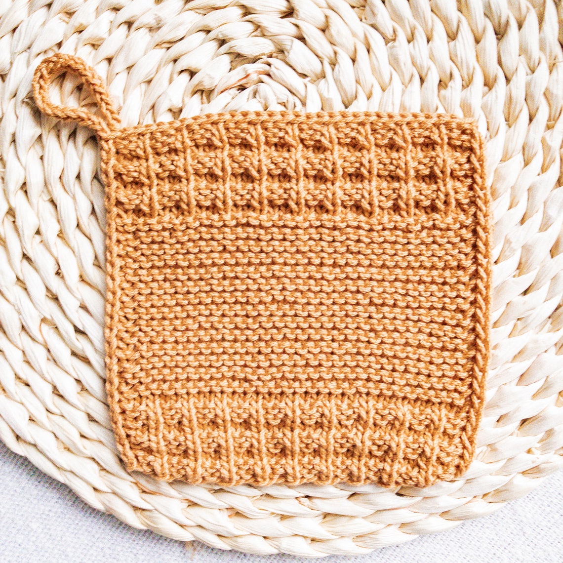 Simple Dishcloth Knitting Pattern, Easy Knit Project, Kitchen Decor ...
