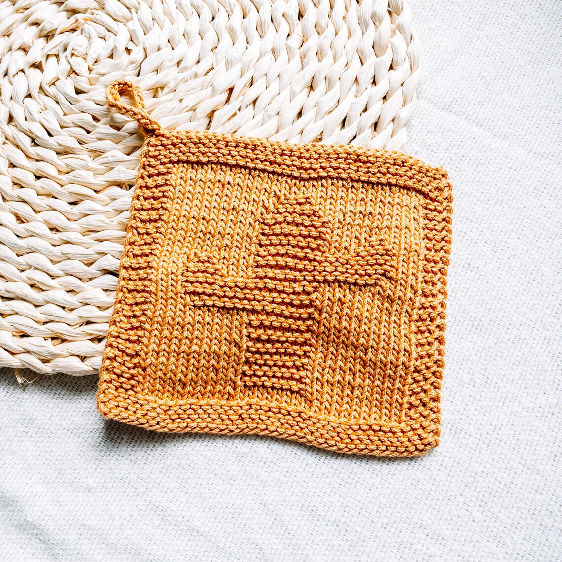 Easy Beginner Dishcloth Knitting Pattern, Boho Knit Kitchen Cloth ...