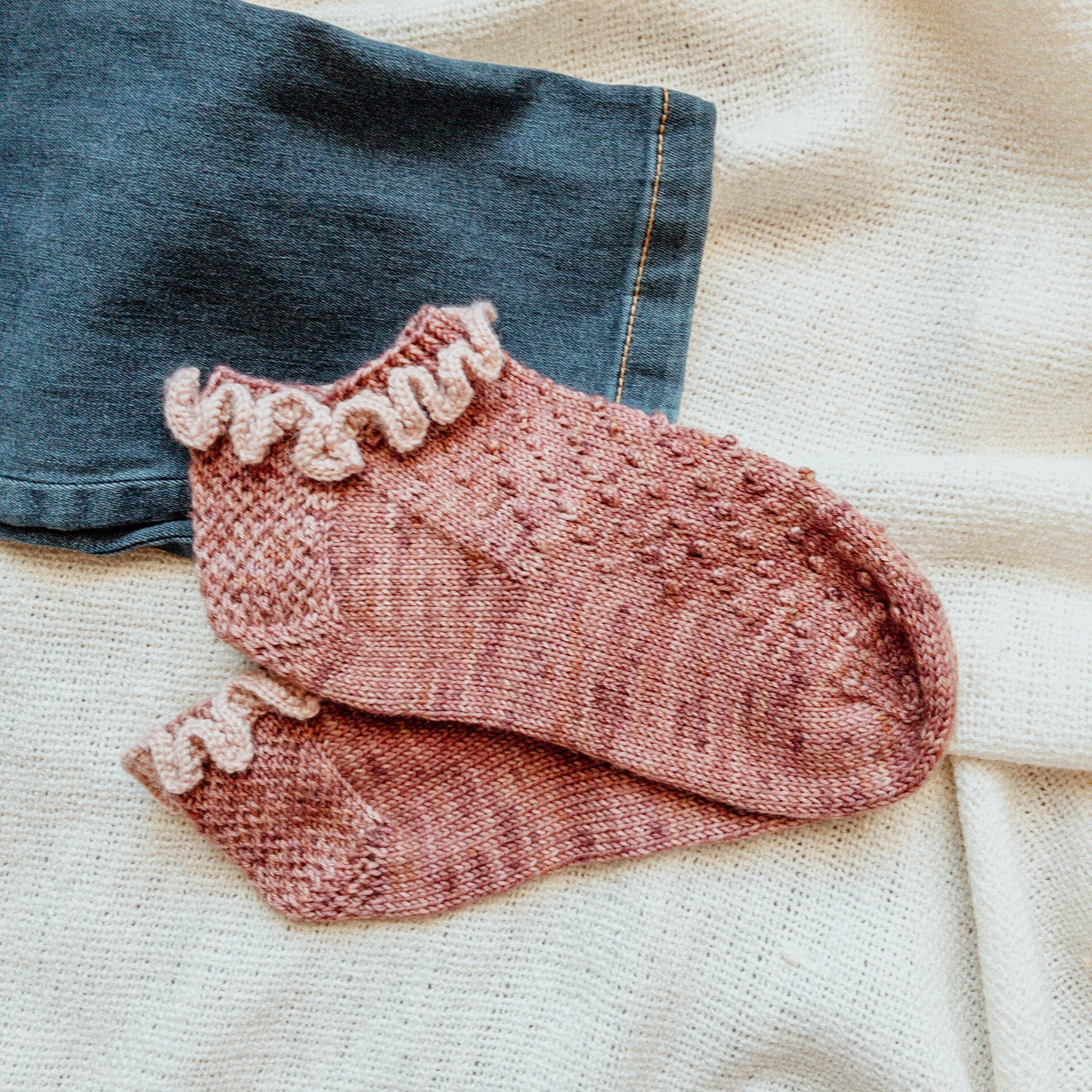 Bobble Shorties Socks Knitting Pattern, Summer Ankle Knit Sock Pattern ...