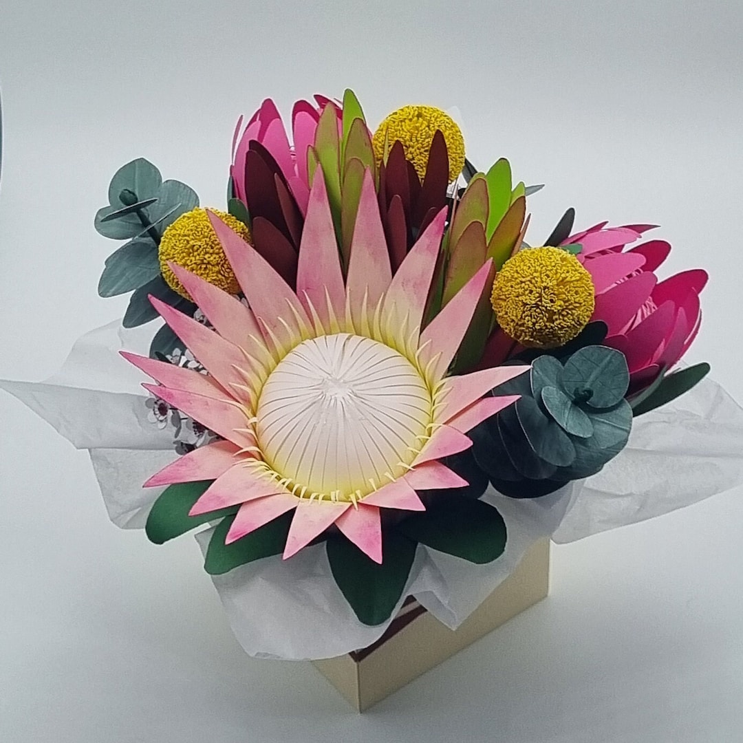 Paper Flower Bouquet Box, Handmade Flower Arrangement, Birthday Gift ...