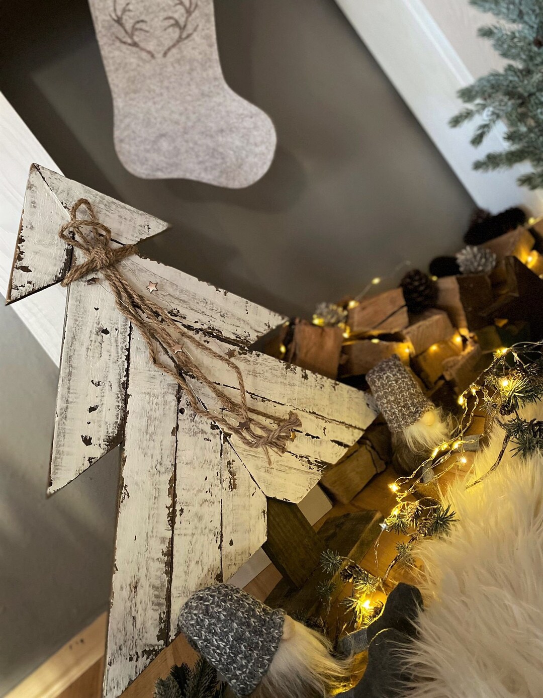 Christmas Tree Fir Tree Wood Vintage Shabby Country House Christmas ...