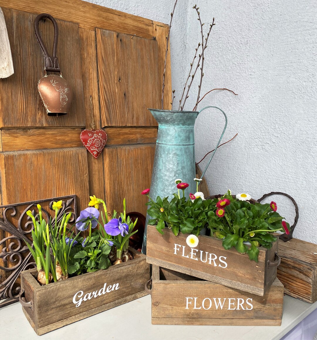 Plant Box Flower Box Wooden Box Decoration Country House Garden Patio ...