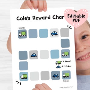 Cars and Trucks Reward Chart | Editable Printable (PDF) - Etsy