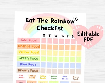 Eat the Rainbow Chart - Etsy Australia