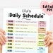 Daily Schedule Template Editable PDF Chore Chart - Etsy