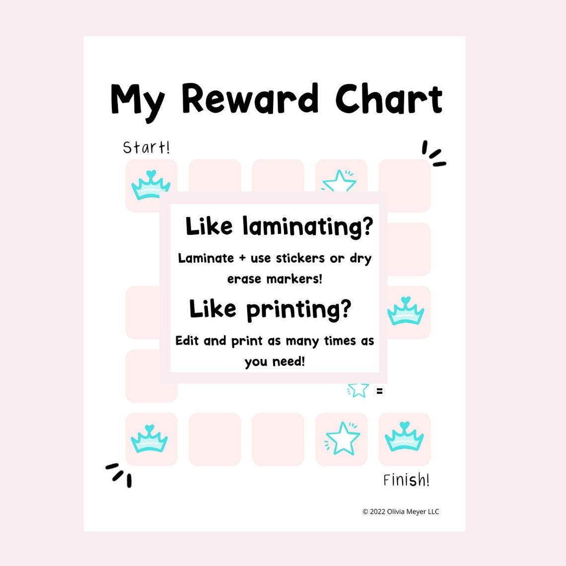 Princess Reward Chart Children's Reward Chart Potty - Etsy