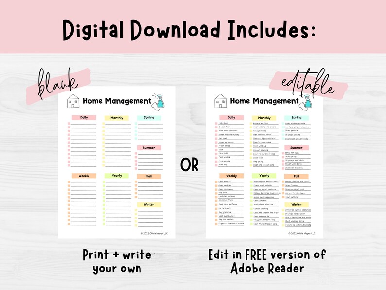 Home Management Printable | Simplify Managing Your Home - Etsy