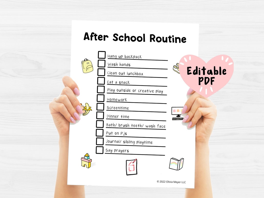 After School Routine Chart Chore Chart for Kids - Etsy
