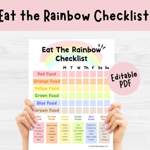 Eat the Rainbow Chart Eat the Rainbow Checklist, Kids Nutrition ...