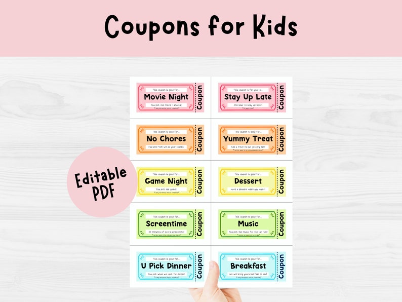 Reward Coupons for Kids Preteens Teens Birthday Coupons - Etsy