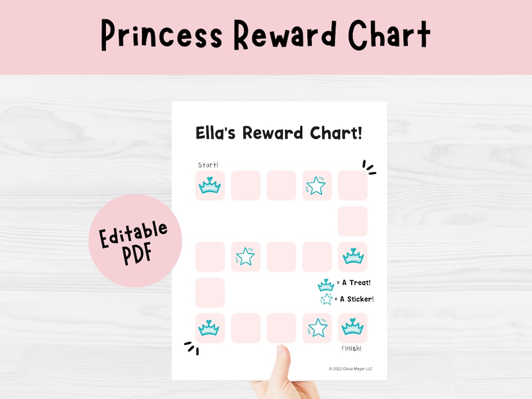 Princess Reward Chart | Children's Reward Chart, Potty Training Chart ...