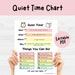 Quiet Time Chart, Kids Daily Schedule Idea, Printable PDF - Etsy