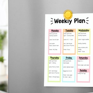 Weekly Plan Chart | Weekly Planner Printable - Etsy