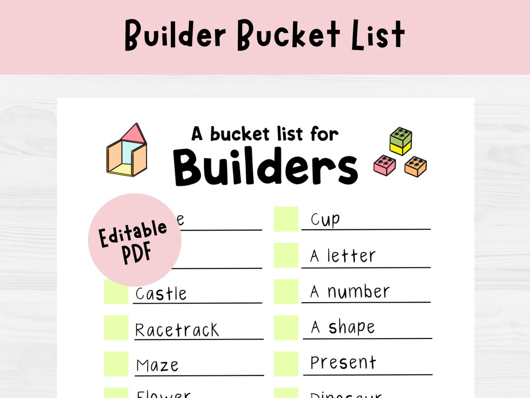 Builder Bucket List - Etsy