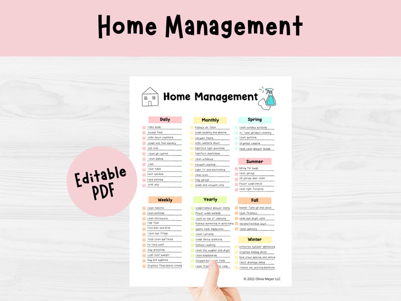 Home Management Printable | Simplify Managing Your Home - Etsy