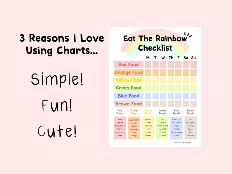 Eat the Rainbow Chart Eat the Rainbow Checklist Kids - Etsy