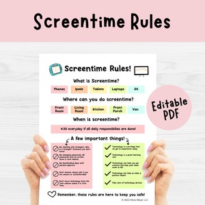 Screen Time Rules Chart - Etsy