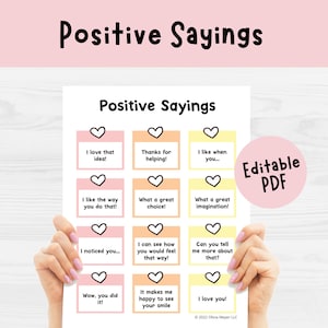 Positive Sayings Poster, Classroom Affirmations (editable PDF) - Etsy