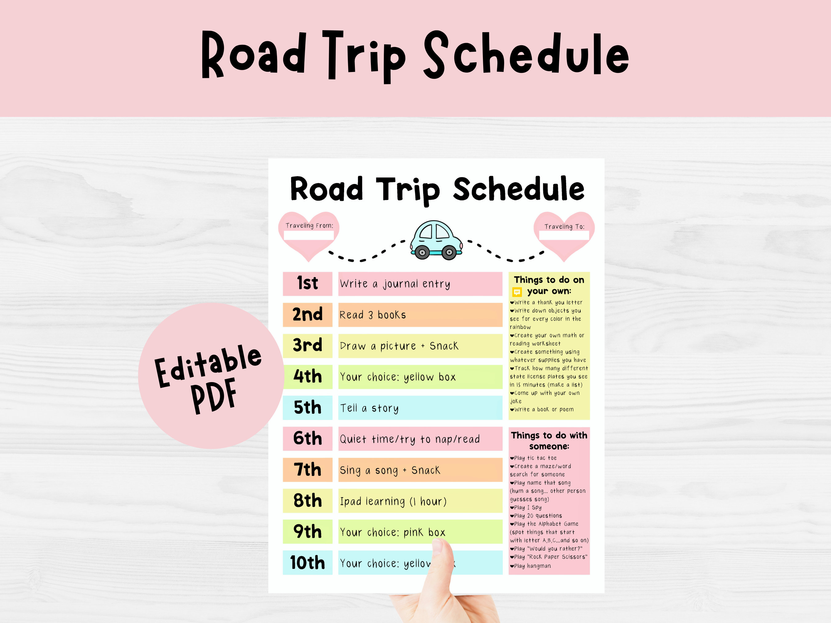 Road Trip Travel Activities for Kids Editable PDF - Etsy